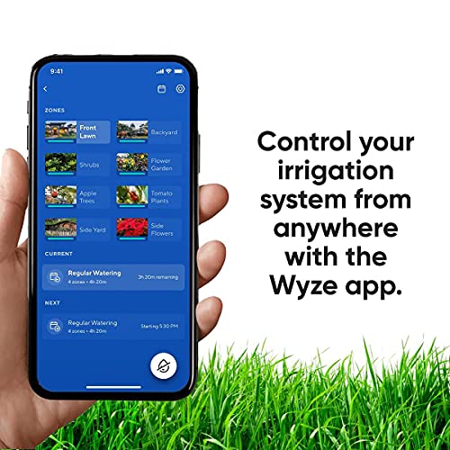 Wyze WSPRK1 Smart Controller , Smart Sprinkler Timer with EPA Watersense , 8-Zone WiFi (1 Year of Automatic Weather-Based Watering with Sprinkler Plus Included), Black