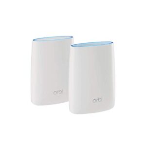 netgear orbi tri-band whole home mesh wifi system with 3gbps speed (rbk50) – router & extender replacement covers up to 5,000 sq. ft., 2-pack includes 1 router & 1 satellite white