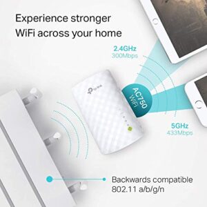 TP-Link AC750 WiFi Extender (RE220), Covers Up to 1200 Sq.ft and 20 Devices, Up to 750Mbps Dual Band WiFi Range Extender, WiFi Booster to Extend Range of WiFi Internet Connection