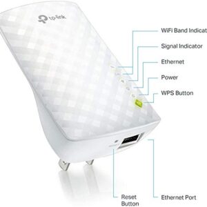 TP-Link AC750 WiFi Extender (RE220), Covers Up to 1200 Sq.ft and 20 Devices, Up to 750Mbps Dual Band WiFi Range Extender, WiFi Booster to Extend Range of WiFi Internet Connection