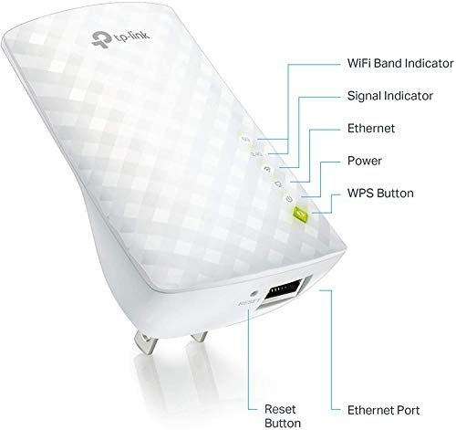 TP-Link AC750 WiFi Extender (RE220), Covers Up to 1200 Sq.ft and 20 Devices, Up to 750Mbps Dual Band WiFi Range Extender, WiFi Booster to Extend Range of WiFi Internet Connection