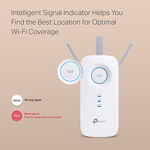 TP-Link AC1900 WiFi Extender (RE550), Covers Up to 2800 Sq.ft and 35 Devices, 1900Mbps Dual Band Wireless Repeater, Internet Booster, Gigabit Ethernet Port