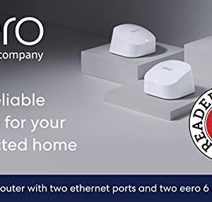 Amazon eero 6 mesh Wi-Fi system | Supports speeds up to 500 mbps | Connect to Alexa | Coverage up to 4,500 sq. ft. | 3-pack, one router + two extenders, 2020 release