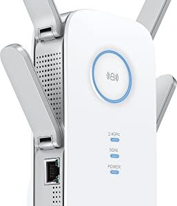 TP-Link AC2600 WiFi Extender(RE650), Up to 2600Mbps, Dual Band WiFi Range Extender, Gigabit port, Internet Booster, Repeater, Access Point,4x4 MU-MIMO