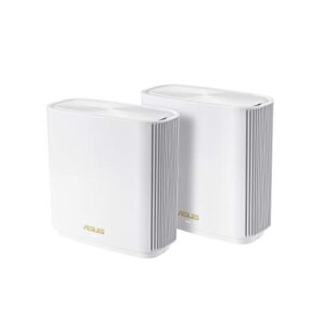 asus zenwifi ax6600 tri-band mesh wifi 6 system (xt8 2pk) – whole home coverage up to 5500 sq.ft & 6+ rooms, aimesh, included lifetime internet security, easy setup, 3 ssid, parental control, white