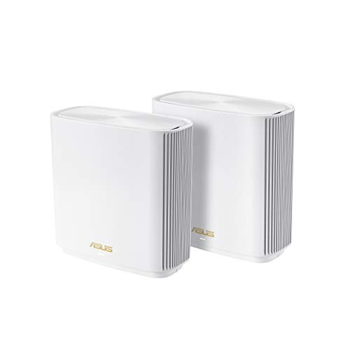 ASUS ZenWiFi AX6600 Tri-Band Mesh WiFi 6 System (XT8 2PK) - Whole Home Coverage up to 5500 sq.ft & 6+ rooms, AiMesh, Included Lifetime Internet Security, Easy Setup, 3 SSID, Parental Control, White