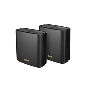 asus zenwifi ax6600 tri-band mesh wifi 6 system (xt8 2pk) – whole home coverage up to 5500 sq.ft & 6+ rooms, aimesh, included lifetime internet security, easy setup, 3 ssid, parental control, black