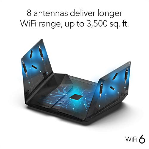 NETGEAR Nighthawk WiFi 6 Router (RAX120) 12-Stream Dual-Band Gigabit Router, AX6000 Wireless Speed (Up to 6 Gbps), Coverage Up to 3,500 sq.ft. and 30 Devices