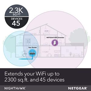 NETGEAR WiFi Mesh Range Extender EX7500 - Coverage up to 2300 sq.ft. and 45 devices with AC2200 Tri-Band Wireless Signal Booster & Repeater (up to 2200Mbps speed), plus Mesh Smart Roaming