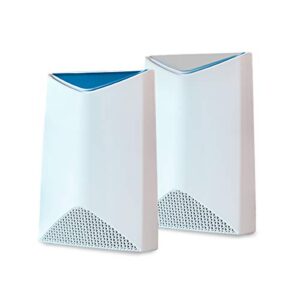 netgear orbi pro tri-band mesh wifi system (srk60) — router & extender replacement covers up to 5,000 sq. ft., 2 pack, 3gbps speed router & 1 satellite