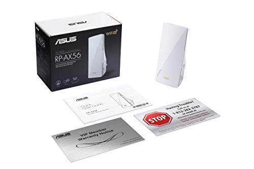 ASUS AX1800 Dual Band WiFi 6 (802.11ax) Repeater & Range Extender (RP-AX56) - Coverage Up to 2200 sq.ft, Wireless Signal Booster for Home, AiMesh Node, Easy Setup