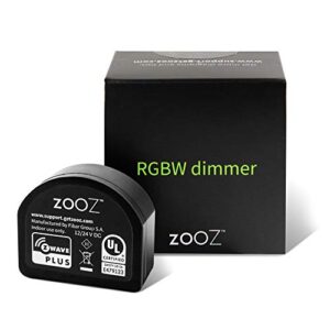 zooz z-wave plus s2 12/24 v dc rgbw dimmer zen31 for led strips and dc lighting, work as a network repeater (z-wave hub required)