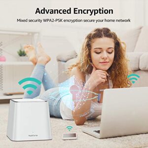 Meshforce M3 Mesh WiFi System, Mesh Router for Wireless Internet, Up to 4500 sq.ft （6+ Rooms） Whole Home Coverage, WiFi Router Replacement, Parental Control, Plug-in Design (1 WiFi Point & 2 Dots)