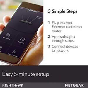 NETGEAR Nighthawk R7350 AC2400 Router: Fast Beamforming Wi-Fi for Gaming, 4K UHD Streaming. 2400Mbps, 2500 Sq Ft, QoS, Dual Core, 2.4 + 5GHz, 5 x GIGABIT + USB 3.0 Port, Smart WiFi Router R7350-NAS