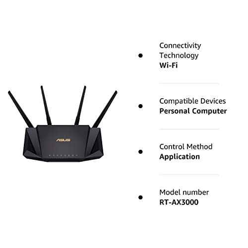 ASUS RT-AX58U Dual Band WIFI Router (RT-AX3000) (Renewed)