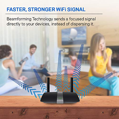 Linksys EA6350 Dual-Band Wi-Fi Router for Home (AC1200 Fast Wireless Router),Black