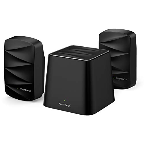 Meshforce M3 Mesh WiFi System, Up to 4,500 Sq.ft Coverage, AC1200 Gigabit Routers for Wireless Internet, Mesh WiFi Router Replacement, App Control, Guest Network, Parental Control(Midnight Black)