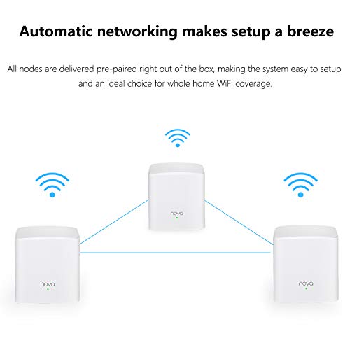 Tenda NOVA Mw5S(2-Pack) Wall-Plug Whole Home Mesh WiFi System, Coverage Up to 2, 500 Sq. Ft, Plug and Play, Router/WiFi Extender Replacement, Gigabit Connection to Your Cable Modem