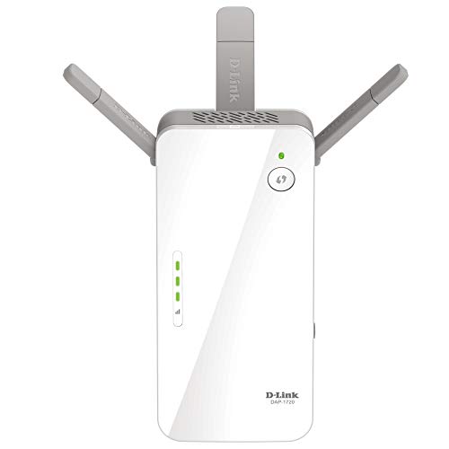 D-Link WiFi Range Extender, AC1750 Plug In Wall Booster, Dual Band Gigabit Wireless Repeater and Smart Signal Indicator (DAP-1720),White