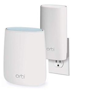 NETGEAR Orbi Compact Wall-Plug Whole Home Mesh WiFi System - WiFi router and wall-plug satellite extender with speeds up to 2.2 Gbps over 3,500 sq. feet, AC2200 (RBK20W)