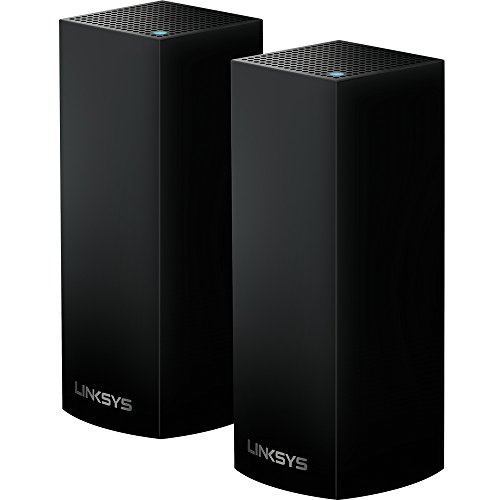 Linksys WHW0302B Velop Intelligent Mesh WiFi System: AC4400, Tri-Band Wi-Fi Router, Wireless Network for Full-Speed Home Coverage (Black, 2-Pack)