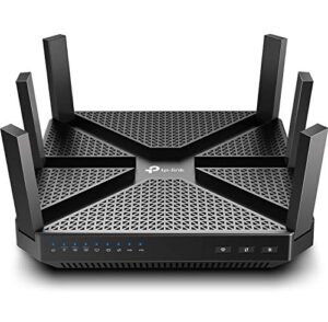 tp-link ac4000 smart wifi router – tri band router , mu-mimo, vpn server, antivirus/parental control, 1.8ghz cpu, gigabit, beamforming, link aggregation, rangeboost, works with alexa(archer a20),black