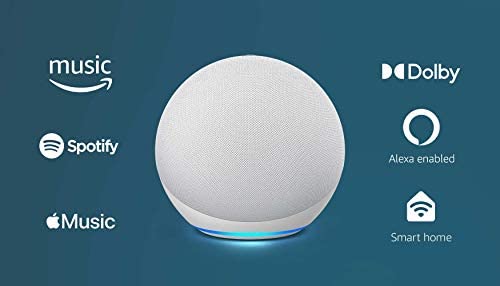 Echo (4th Gen) | With premium sound, smart home hub, and Alexa | Glacier White