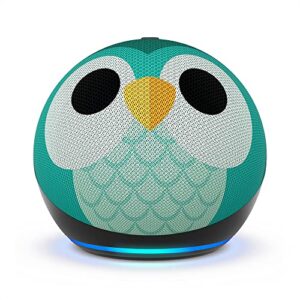 all-new echo dot (5th gen, 2022 release) kids | designed for kids, with parental controls | owl