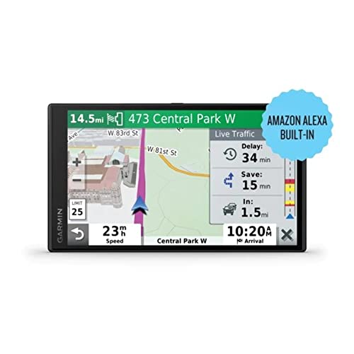 Garmin DriveSmart 65 with Amazon Alexa, Built-In Voice-Controlled GPS Navigator with 6.95” High-Res Display