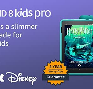 All-new Amazon Fire HD 8 Kids Pro tablet, 8" HD display, ages 6-12, 30% faster processor, 13 hours battery life, Kid-Friendly Case, 32 GB, (2022 release), Hello Teal