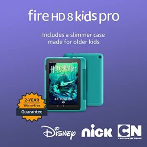 All-new Amazon Fire HD 8 Kids Pro tablet, 8" HD display, ages 6-12, 30% faster processor, 13 hours battery life, Kid-Friendly Case, 32 GB, (2022 release), Hello Teal