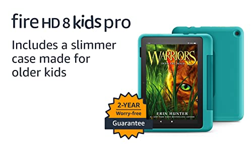 All-new Amazon Fire HD 8 Kids Pro tablet, 8" HD display, ages 6-12, 30% faster processor, 13 hours battery life, Kid-Friendly Case, 32 GB, (2022 release), Hello Teal