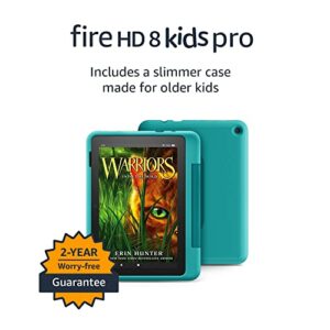 All-new Amazon Fire HD 8 Kids Pro tablet, 8" HD display, ages 6-12, 30% faster processor, 13 hours battery life, Kid-Friendly Case, 32 GB, (2022 release), Hello Teal