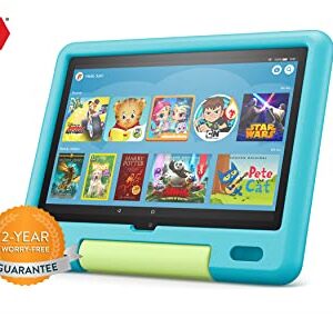 Amazon Fire HD 10 Kids tablet, 10.1", 1080p Full HD, ages 3–7, 32 GB, Aquamarine