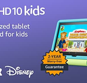 Amazon Fire HD 10 Kids tablet, 10.1", 1080p Full HD, ages 3–7, 32 GB, Aquamarine