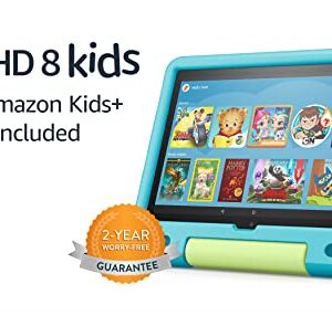 Amazon Fire HD 10 Kids tablet, 10.1", 1080p Full HD, ages 3–7, 32 GB, Aquamarine