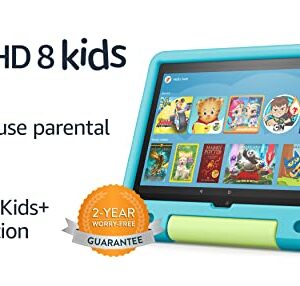 Amazon Fire HD 10 Kids tablet, 10.1", 1080p Full HD, ages 3–7, 32 GB, Aquamarine