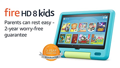 Amazon Fire HD 10 Kids tablet, 10.1", 1080p Full HD, ages 3–7, 32 GB, Aquamarine