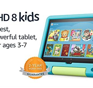 Amazon Fire HD 10 Kids tablet, 10.1", 1080p Full HD, ages 3–7, 32 GB, Aquamarine