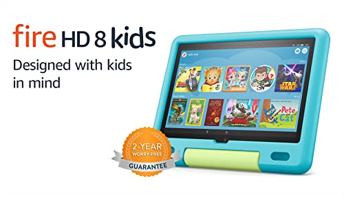 Amazon Fire HD 10 Kids tablet, 10.1", 1080p Full HD, ages 3–7, 32 GB, Aquamarine