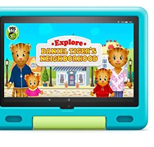 Amazon Fire HD 10 Kids tablet, 10.1", 1080p Full HD, ages 3–7, 32 GB, Aquamarine