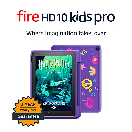 Amazon Fire HD 10 Kids Pro tablet, 10.1", 1080p Full HD, ages 6–12, 32 GB, (2021 release), named"Best Tablet for Big Kids" by Good Housekeeping, Doodle