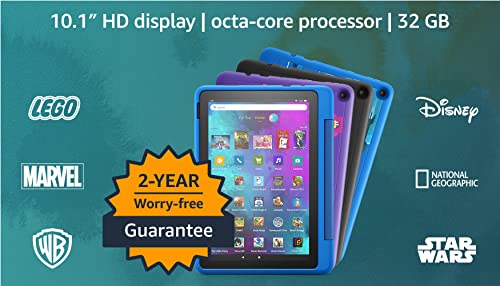 Amazon Fire HD 10 Kids Pro tablet, 10.1", 1080p Full HD, ages 6–12, 32 GB, (2021 release), named"Best Tablet for Big Kids" by Good Housekeeping, Doodle