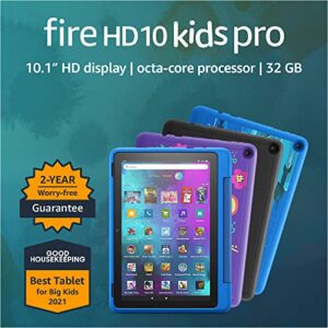 Amazon Fire HD 10 Kids Pro tablet, 10.1", 1080p Full HD, ages 6–12, 32 GB, (2021 release), named"Best Tablet for Big Kids" by Good Housekeeping, Doodle