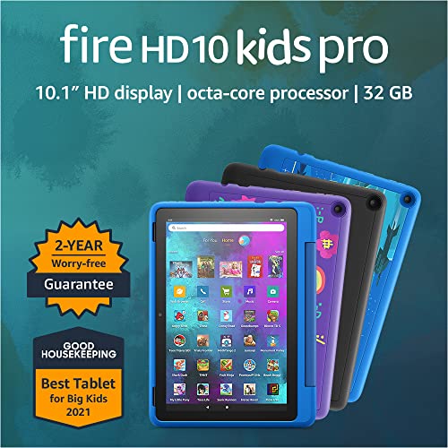 Amazon Fire HD 10 Kids Pro tablet, 10.1", 1080p Full HD, ages 6–12, 32 GB, (2021 release), named"Best Tablet for Big Kids" by Good Housekeeping, Doodle