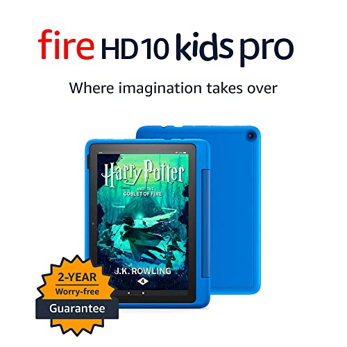 Amazon Fire HD 10 Kids Pro tablet, 10.1", 1080p Full HD, ages 6–12, 32 GB, (2021 release), named"Best Tablet for Big Kids" by Good Housekeeping, (2021 release), Sky Blue