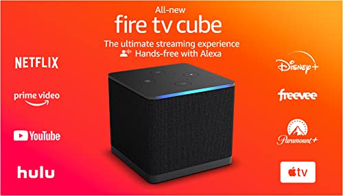 All-new Fire TV Cube, Hands-free streaming device with Alexa, Wi-Fi 6E, 4K Ultra HD