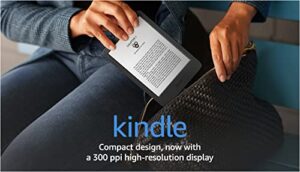 all-new kindle (2022 release) – the lightest and most compact kindle, now with a 6” 300 ppi high-resolution display, and 2x the storage – black