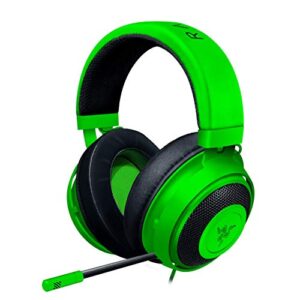 razer kraken gaming headset: lightweight aluminum frame, retractable noise isolating microphone, for pc, ps4, ps5, switch, xbox one, xbox series x & s, mobile, 3.5 mm audio jack – green