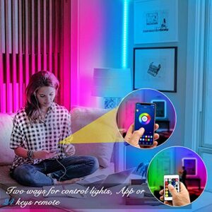 DAYBETTER Led Strip Lights 100ft (2 Rolls of 50ft) Smart Light Strips with App Control Remote, 5050 RGB Led Lights for Bedroom, Music Sync Color Changing Lights for Room Party